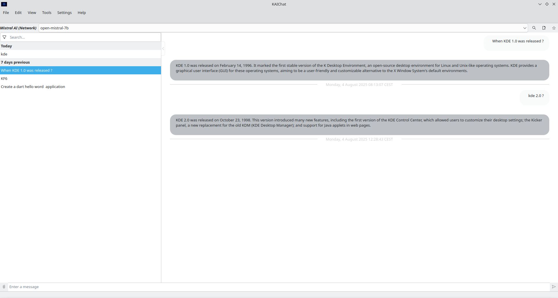 GitHub - KDE/kaichat: Chat interface for AI models such as ollama